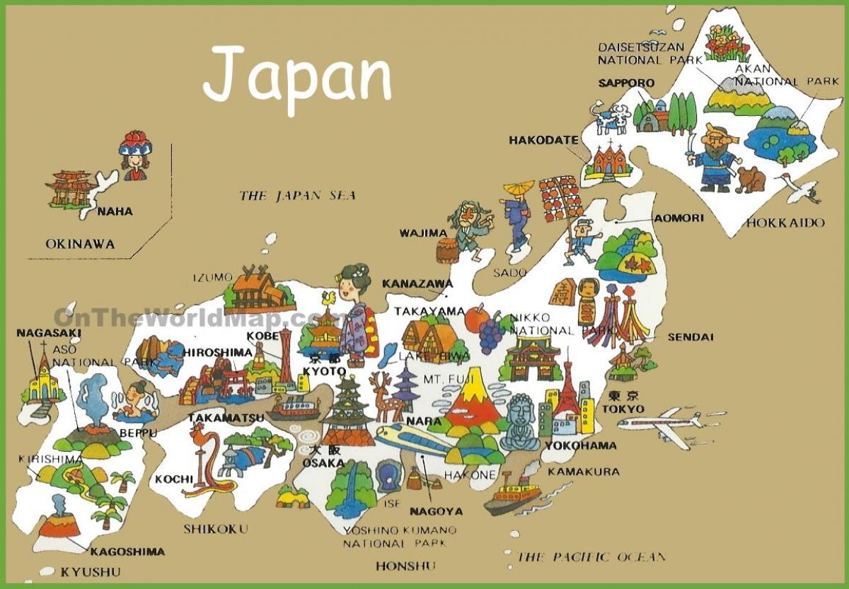 Mapa turístico do japão - mapa Turístico do japão (Ásia Leste da Ásia)